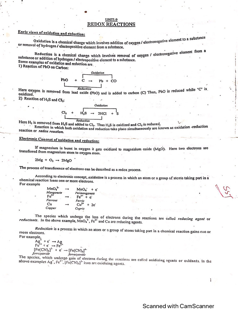 Redox Reaction | PDF