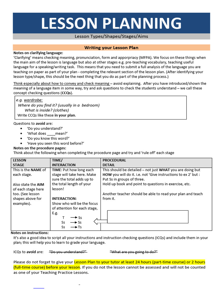 Lesson Shapes Guide.v4 | PDF | Second Language | Learning