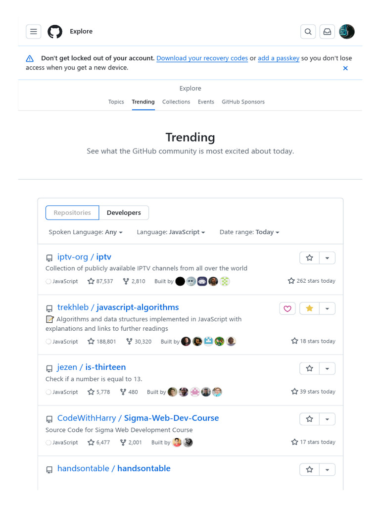 Trending JavaScript Repositories On GitHub Today | PDF | Java Script | World Wide Web