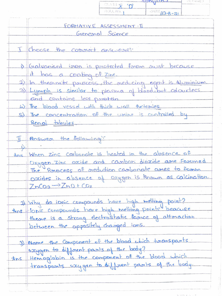 Science Formative Assessment II | PDF