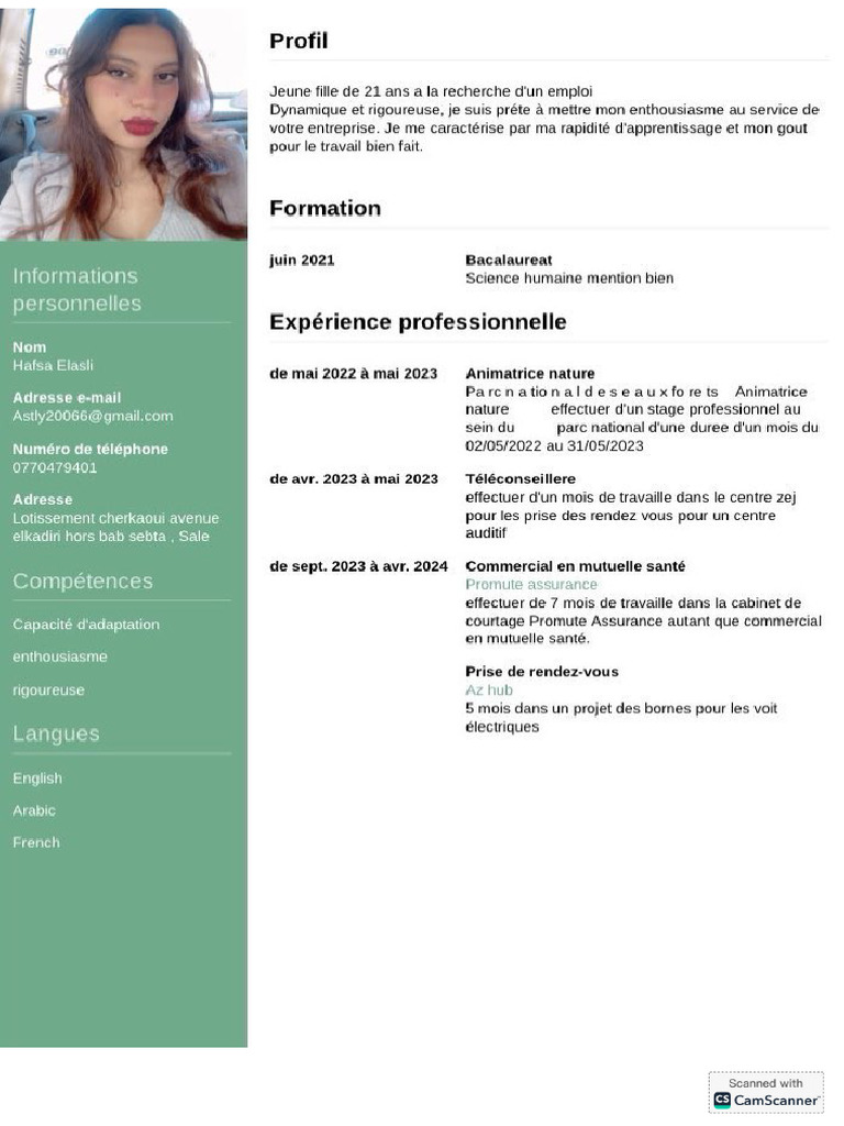 CV Hafsa Elasli | PDF