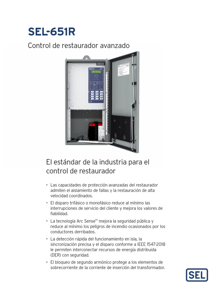 SEL-651R: Control de Restaurador Avanzado | PDF | Ingenieria Eléctrica ...