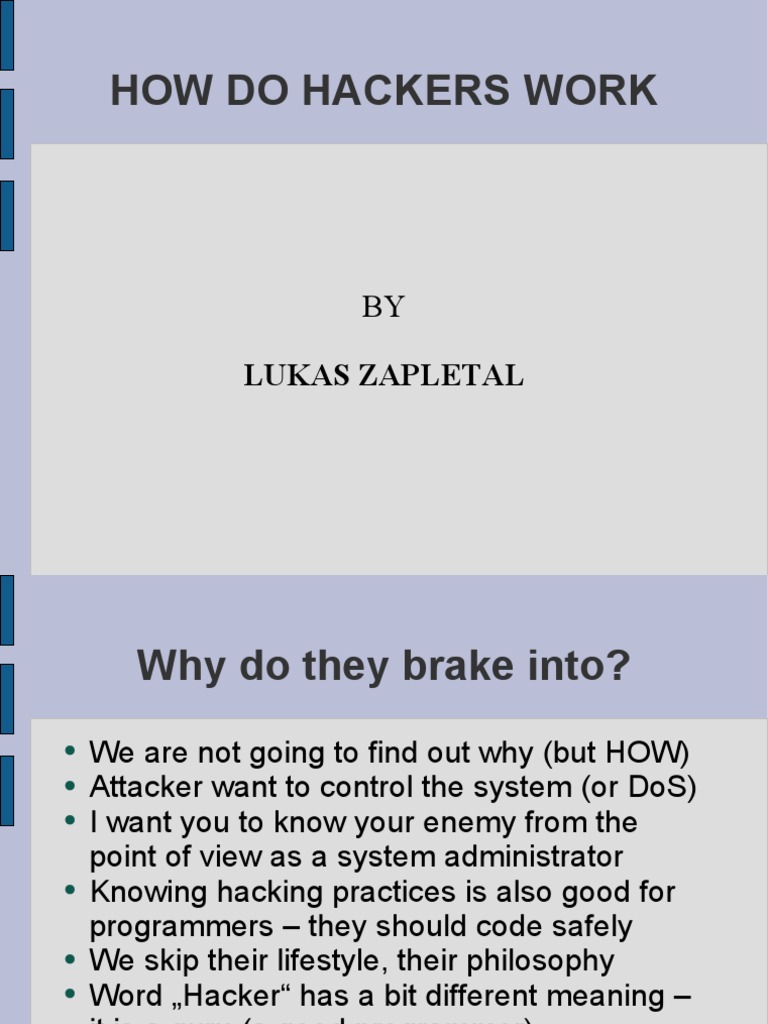 How Do Hackers Work | Download Free PDF | Transmission Control Protocol ...