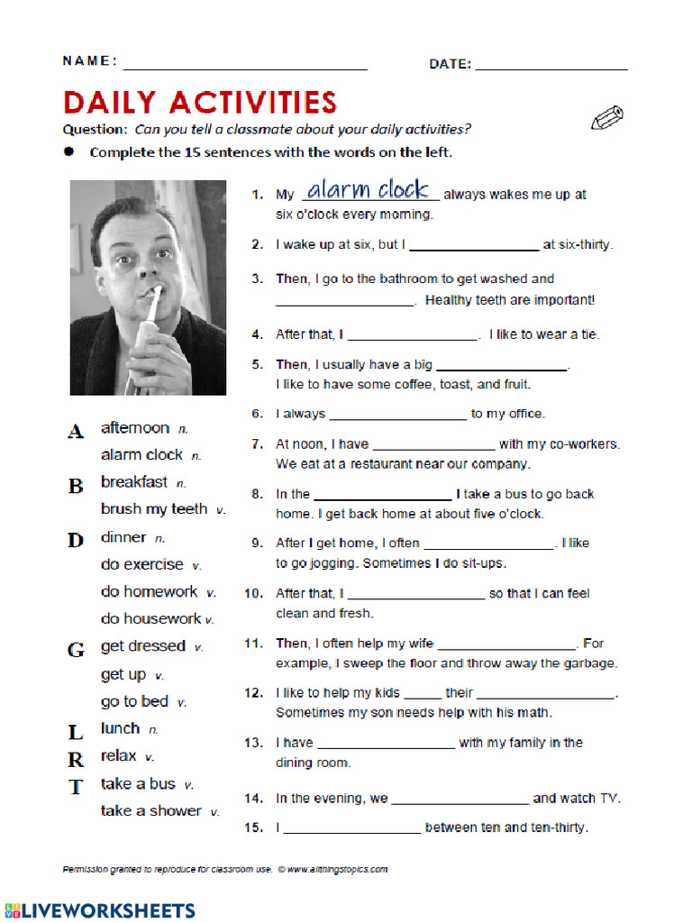 Daily Activities Present Simple | PDF