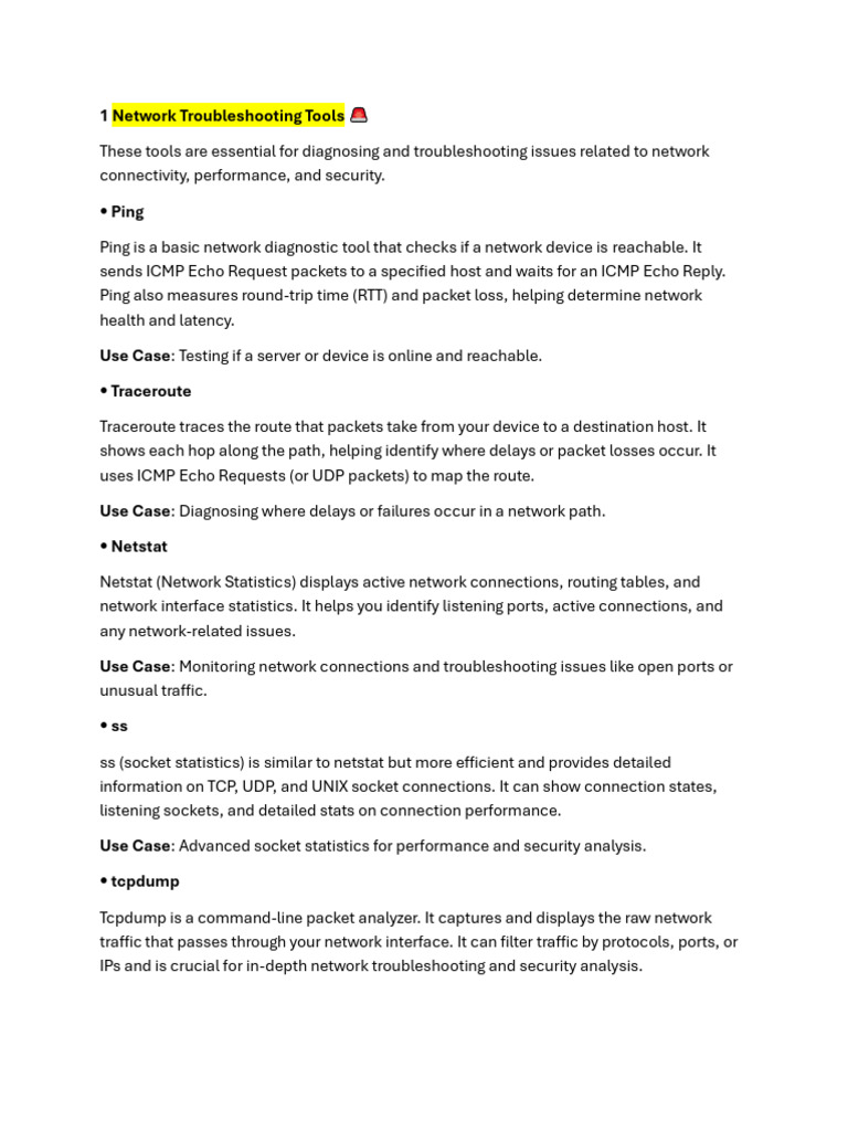 Essential Network Troubleshooting Tools | PDF | Domain Name System ...