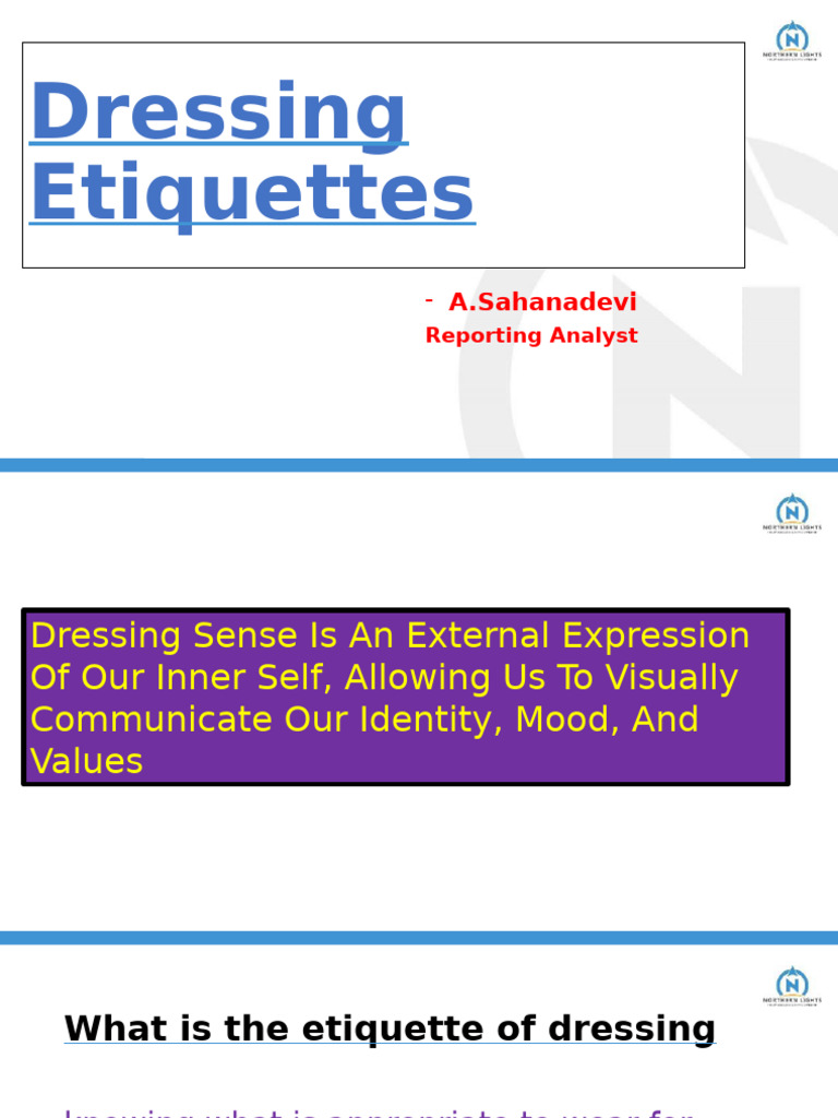 Dressing Etiquette Guidelines | PDF | Clothing | Fashion