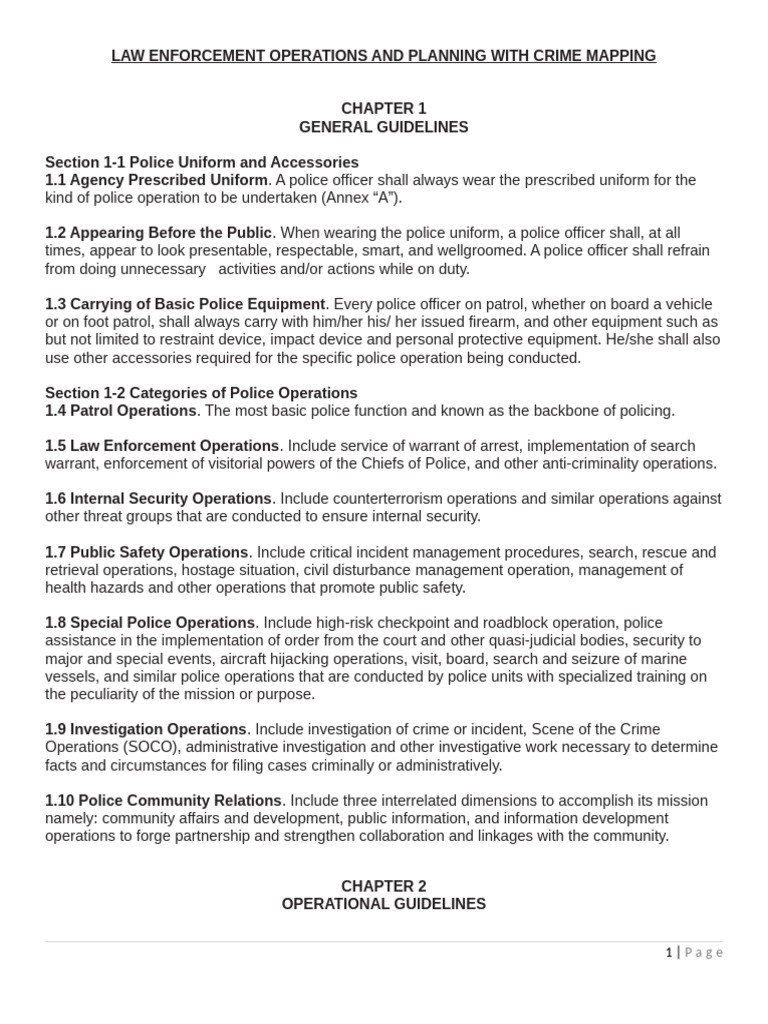 Police Operations & Crime Mapping Guide | PDF | Police | Driving Under ...