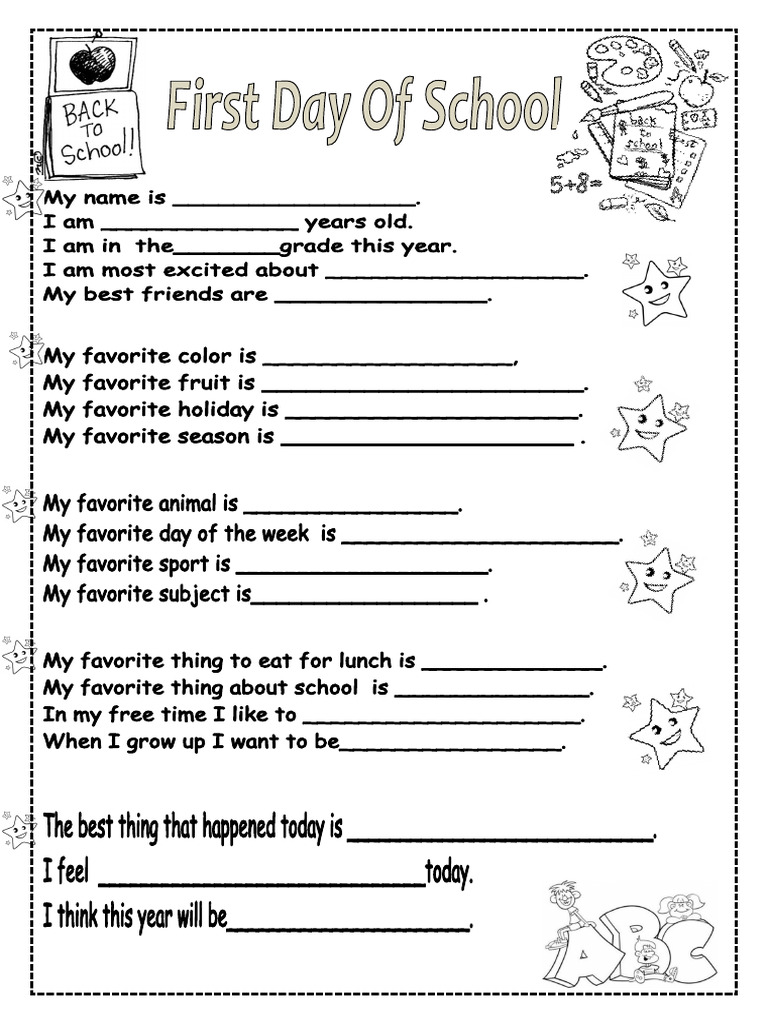 First Day of School | PDF