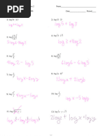 Logarithms Basics Practice WS | PDF | Special Functions | Complex Analysis
