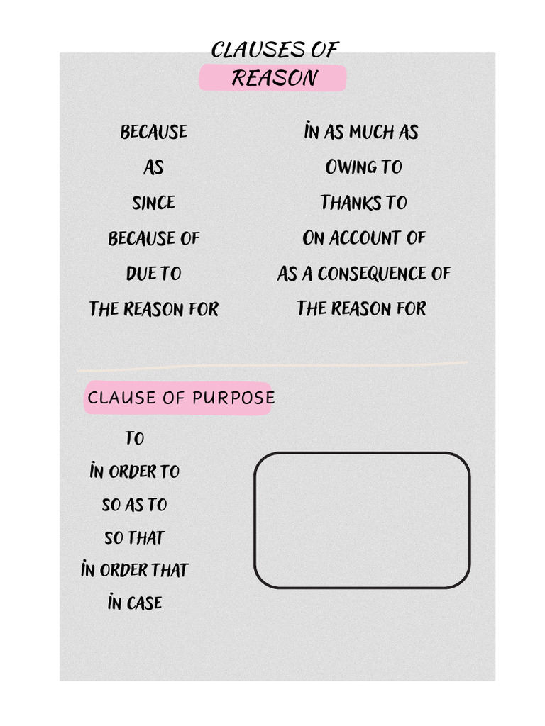 CLAUSES OF REASON | PDF