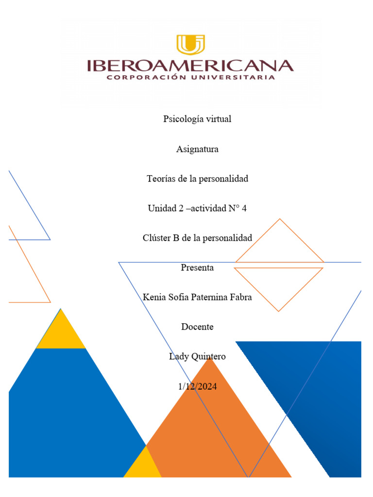 Trastornos de Personalidad Clúster B | PDF | Trastorno límite de la ...