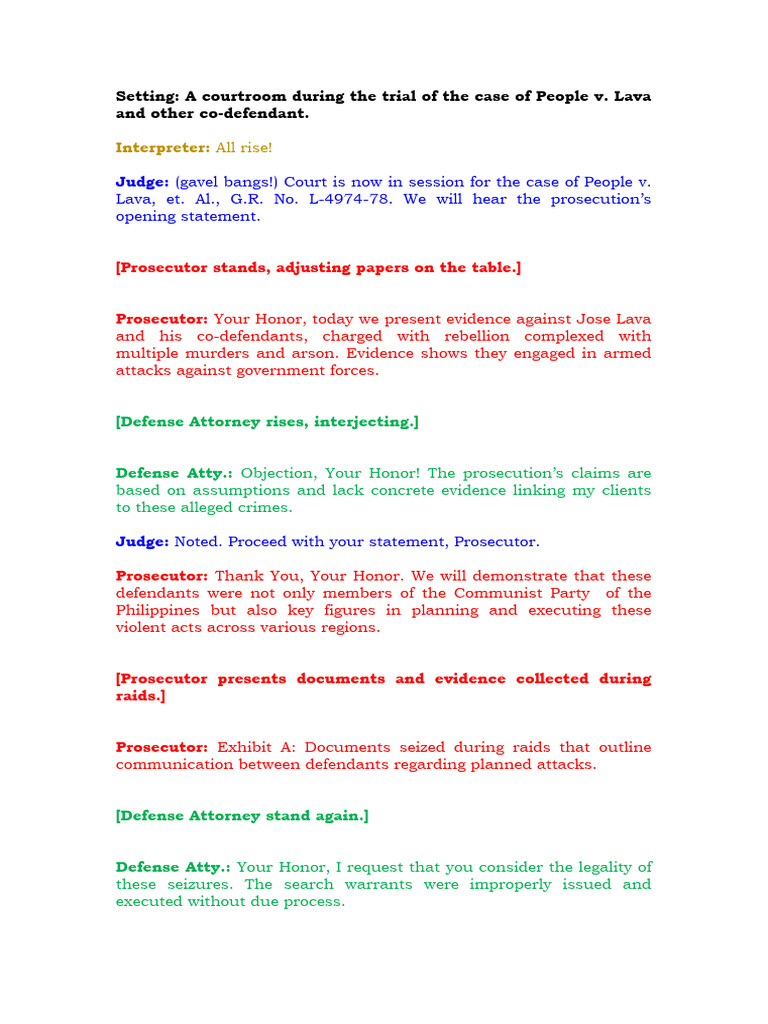 PhiLaw - People v. Lava - Script | PDF | Prosecutor | Witness