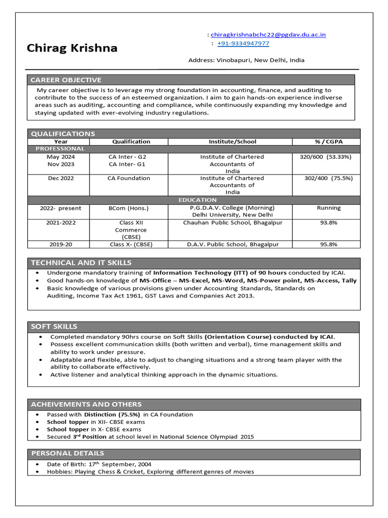 Chirag_Krishna_CV | PDF