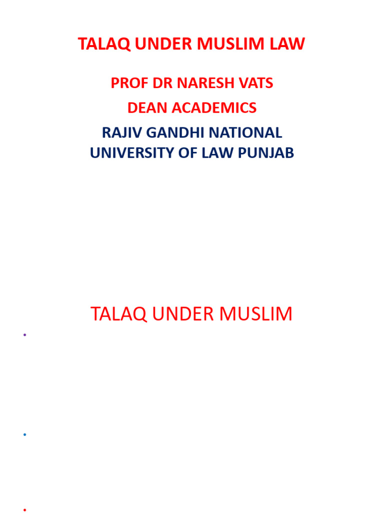 Talaq | PDF | Divorce | Marriage