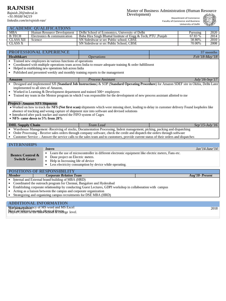 Rajnish Dse Mba(Hrd) | PDF | Business