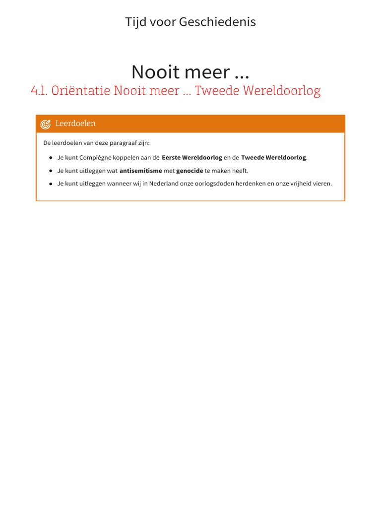 Tijd Voor Geschiedenis Nooit Meer ... | PDF