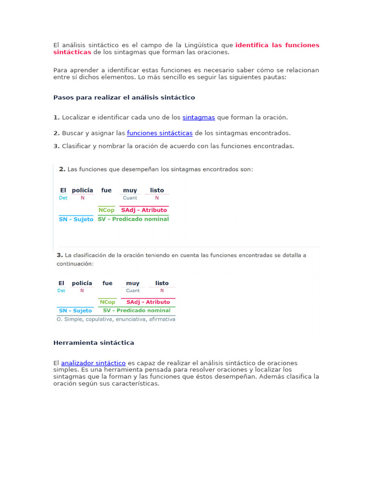 Análisis Sintáctico (Ejemplo) | PDF