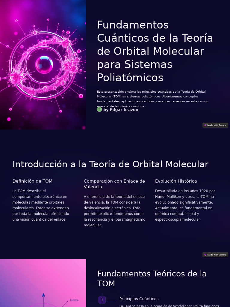 Fundamentos Cuanticos de La Teoria de Orbital Molecular Para Sistemas Poliatomicos | PDF ...