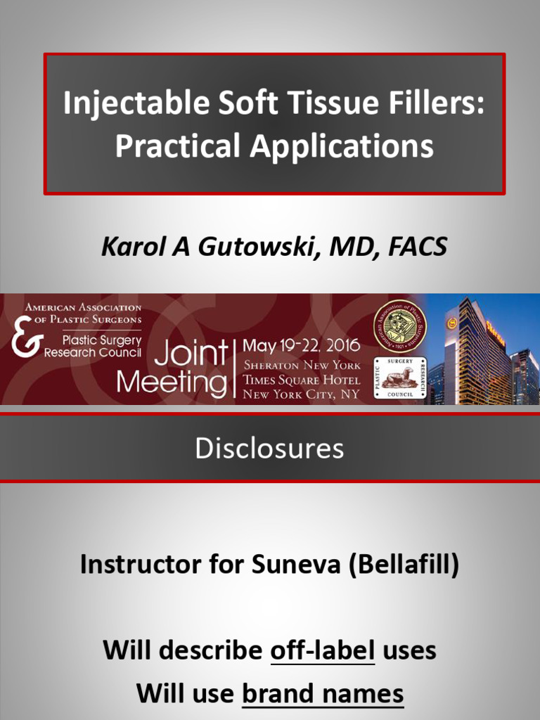 Injectable Soft Tissue Fillers - Practical Applications | PDF