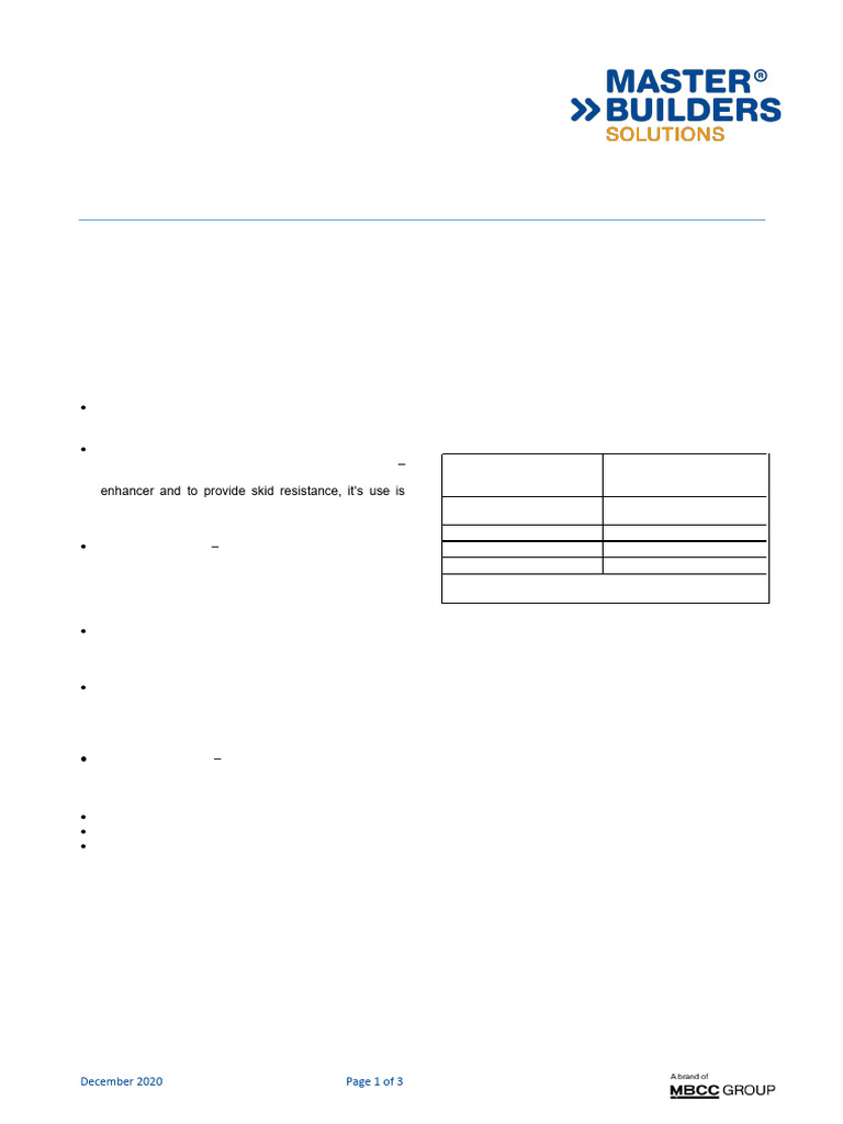 Masterseal Traffic 1332 Tds | PDF | Coating | Polyurethane