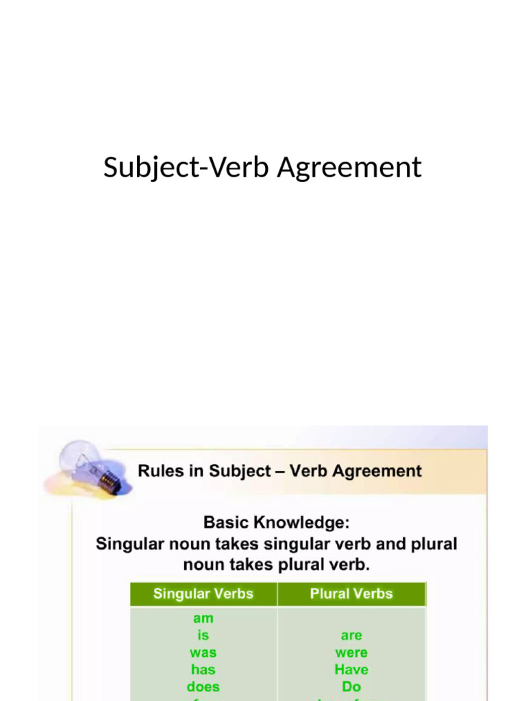Subject Verb Agreement Lec 4 | PDF
