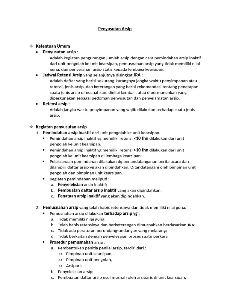 Khusus - Penyusutan Arsip | PDF