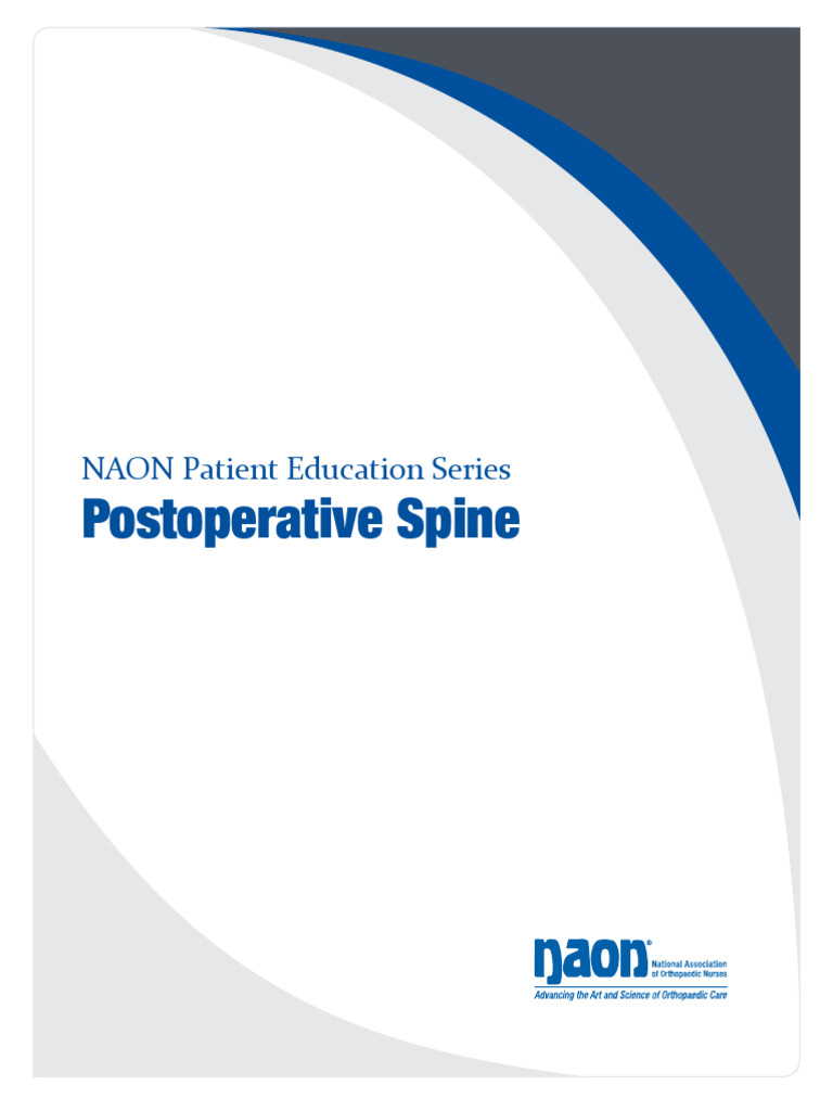 Spine Surgery Pre and Post Operative Guide | PDF | Vertebral Column ...