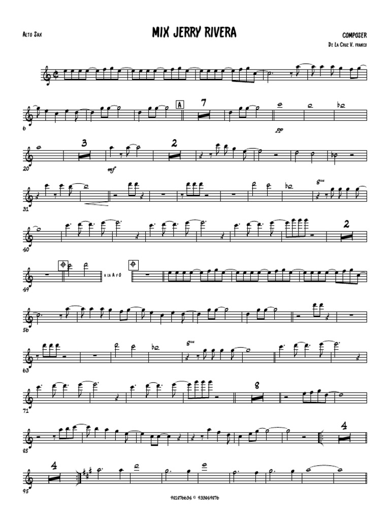 Mix Jerry Rivera - Alto Sax | PDF