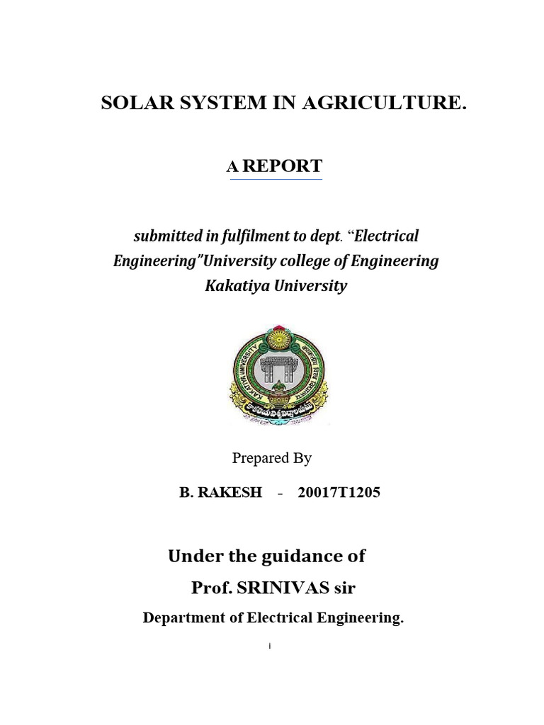 Solar System in Agriculture Report | PDF | Bipolar Junction Transistor ...