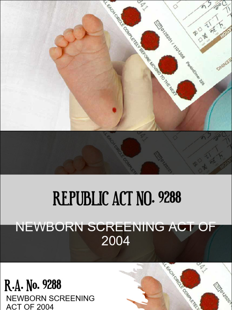 Newborn Screening Act 2004 Overview | PDF | Diseases And Disorders | Health Sciences