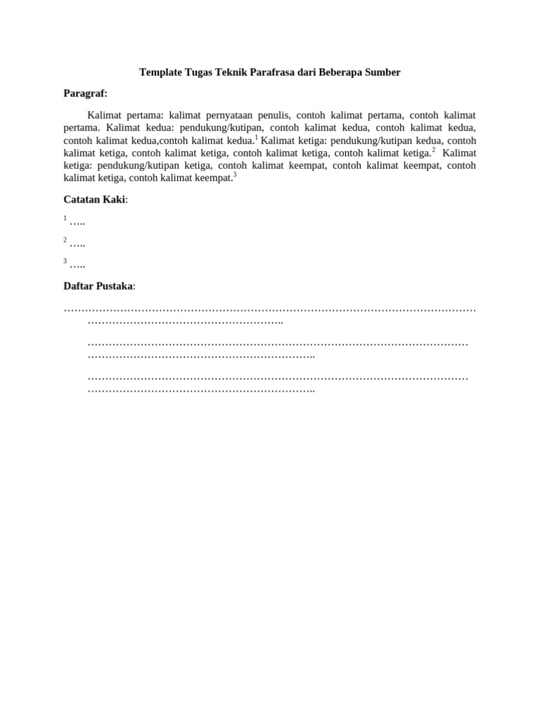 Pertemuan 8 TPKI - Template Tugas Teknik Parafrasa | PDF