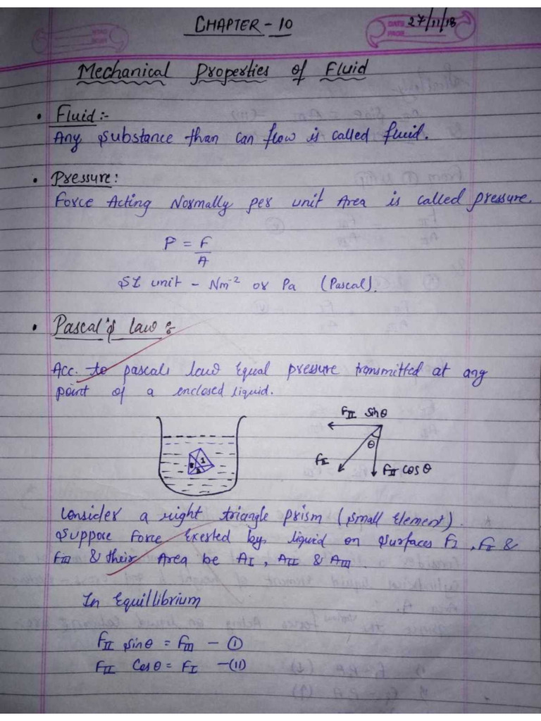 Mechanical Properties of Fluids | PDF
