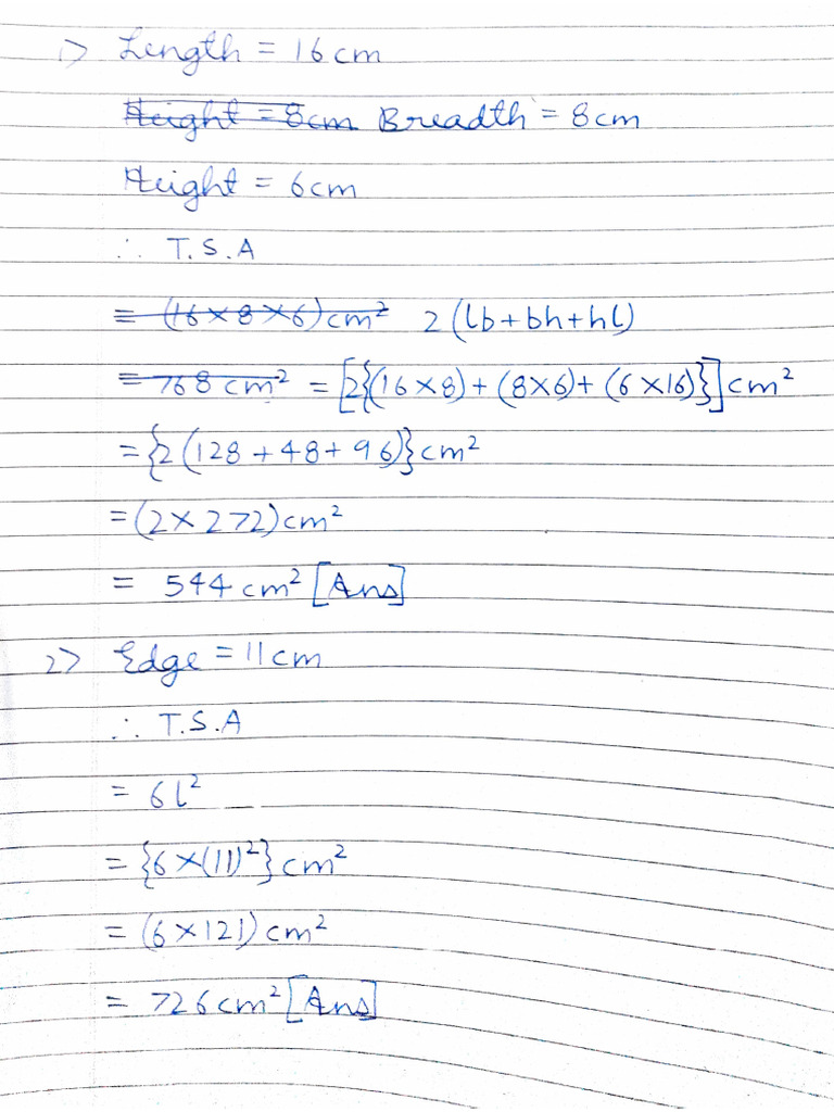{Surface Area and Volume of Cube and Cuboid} (20 Sums) | PDF | Linear Programming | Polytopes