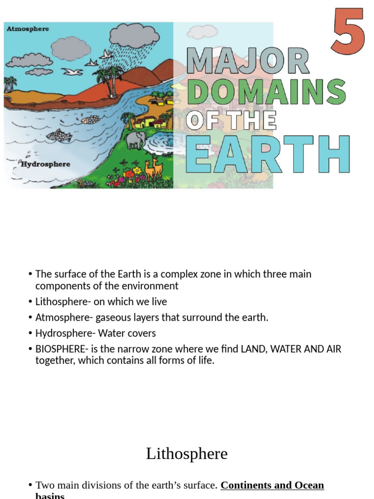 Major Earth Domains and Oceans | PDF | Atmosphere Of Earth | Earth