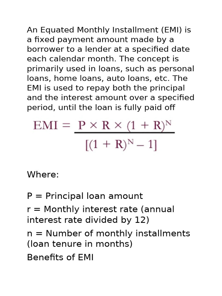 An Equated Monthly Installment | PDF