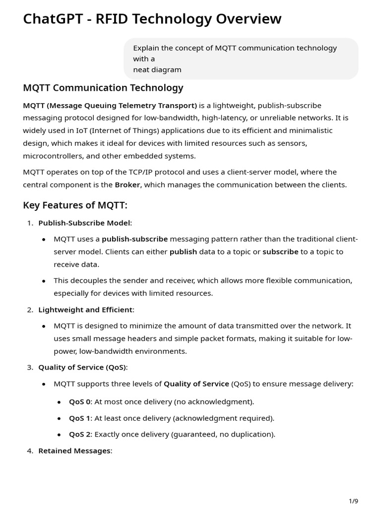 MQTT | PDF | Service Industries | Application Layer Protocols