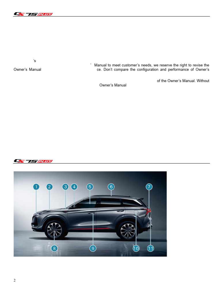 Changan CS75 Plus User Manual | PDF | Gasoline | Airbag