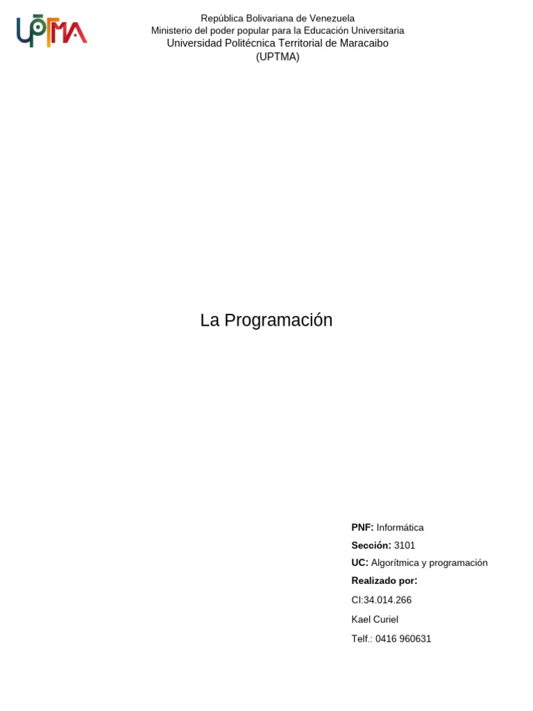 La Programacion | PDF | Lenguaje de programación | Programación