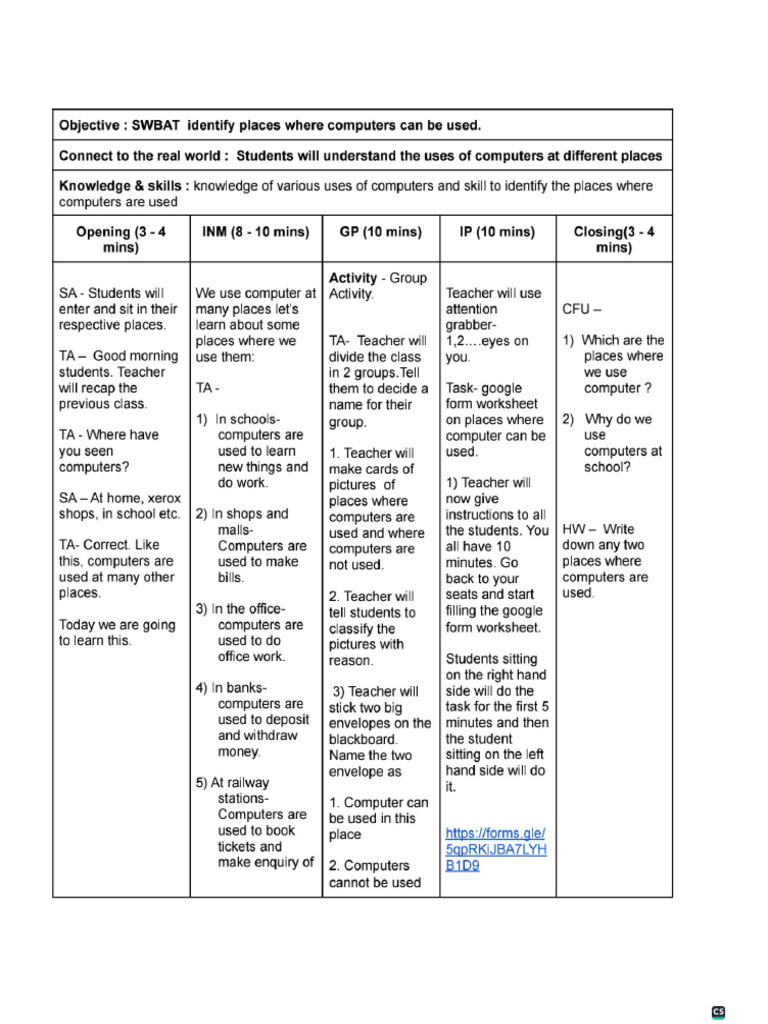 identify places where computer can be used(2) | PDF