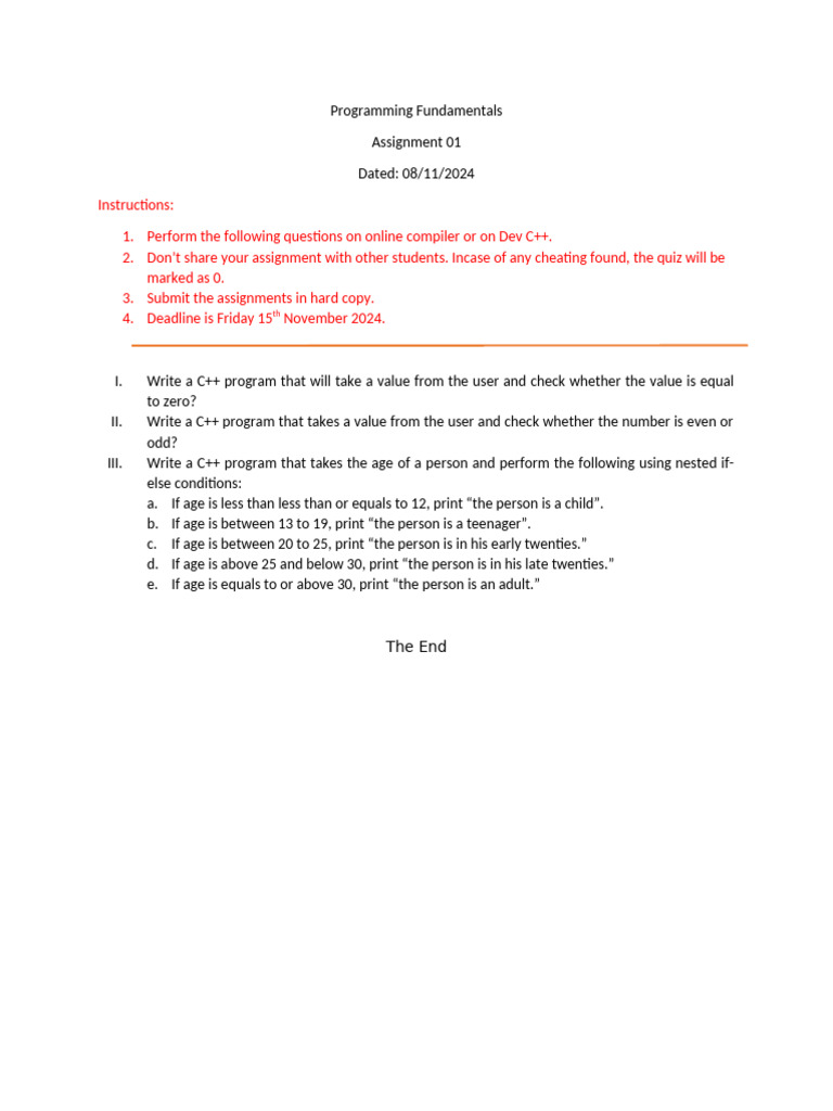 Assignment 01 | PDF