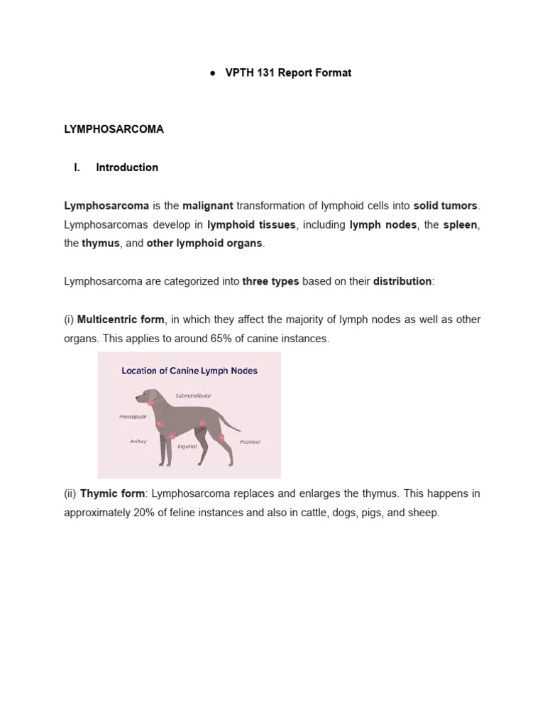 Lymphosarcoma and Marek's Disease (Word Format) | PDF | Lymphoma ...