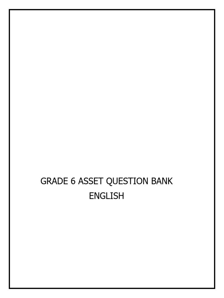 Grade 6 - English - Asset Question Bank | PDF | Butterfly