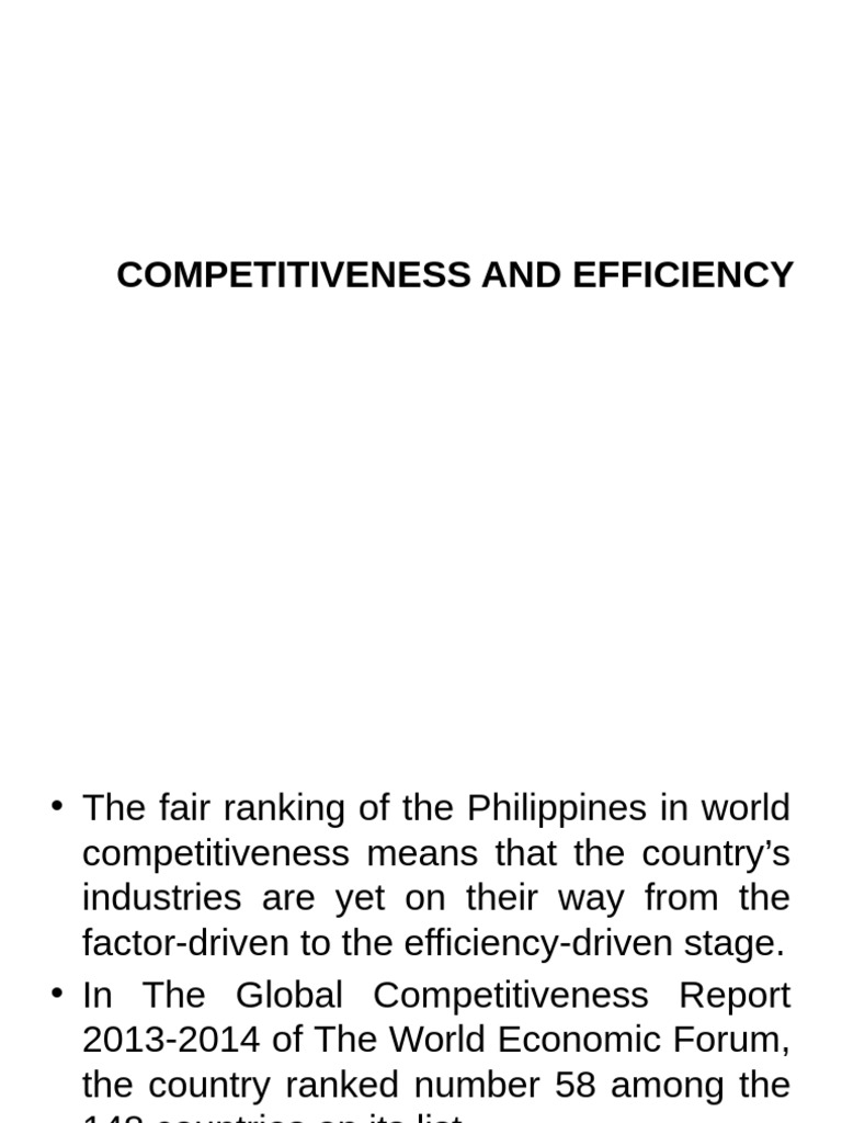 Ae 2qtr Ppt7 Competitiveness and Efficiency | PDF | Agriculture | Economies