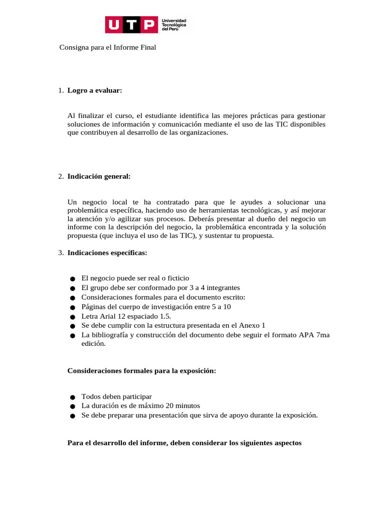 ? (AC-S18) Semana 18 - INFORME FINAL - INTRODUCCION A LAS TICS | PDF | Tecnología de información ...