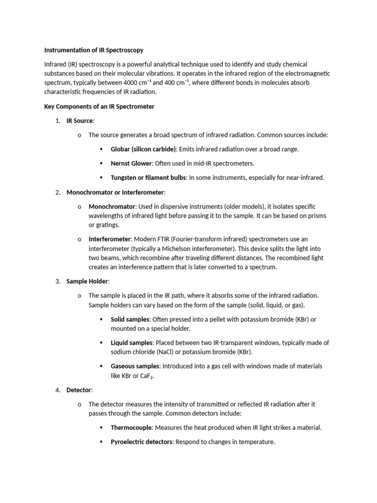 IR Spectroscopy Instrumentation Overview | PDF | Infrared Spectroscopy ...