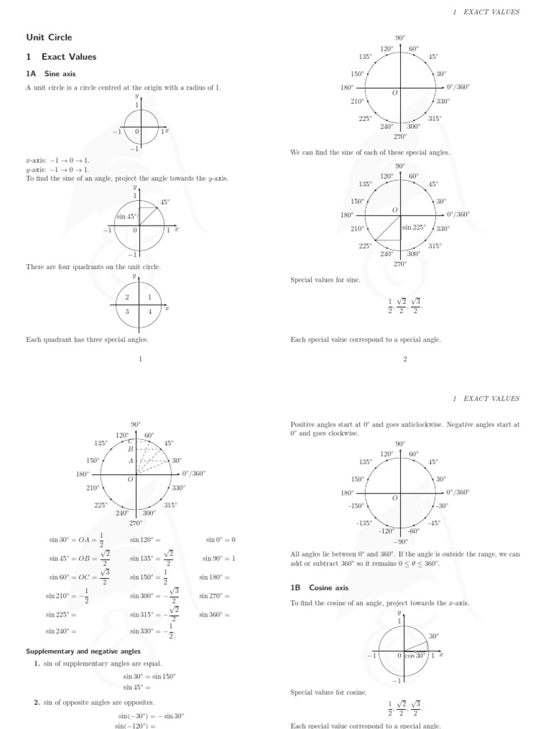 3U Unit Circle Student Classwork (Advance) | PDF | Angle | Trigonometry
