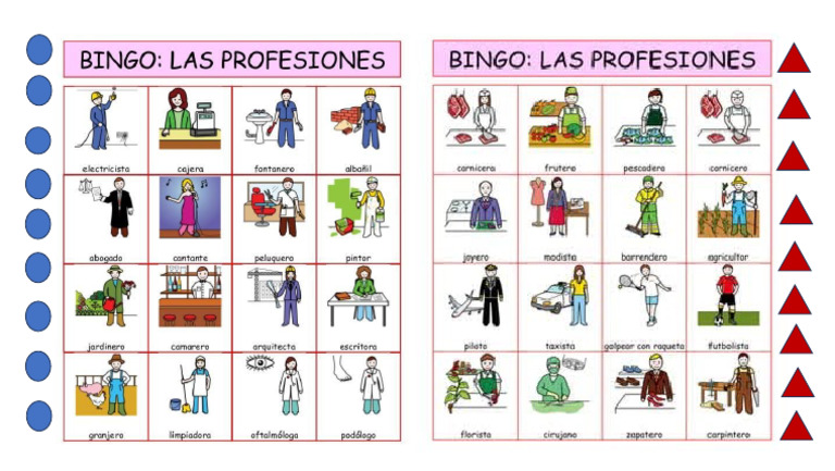 4 Bingo de Profesiones | PDF