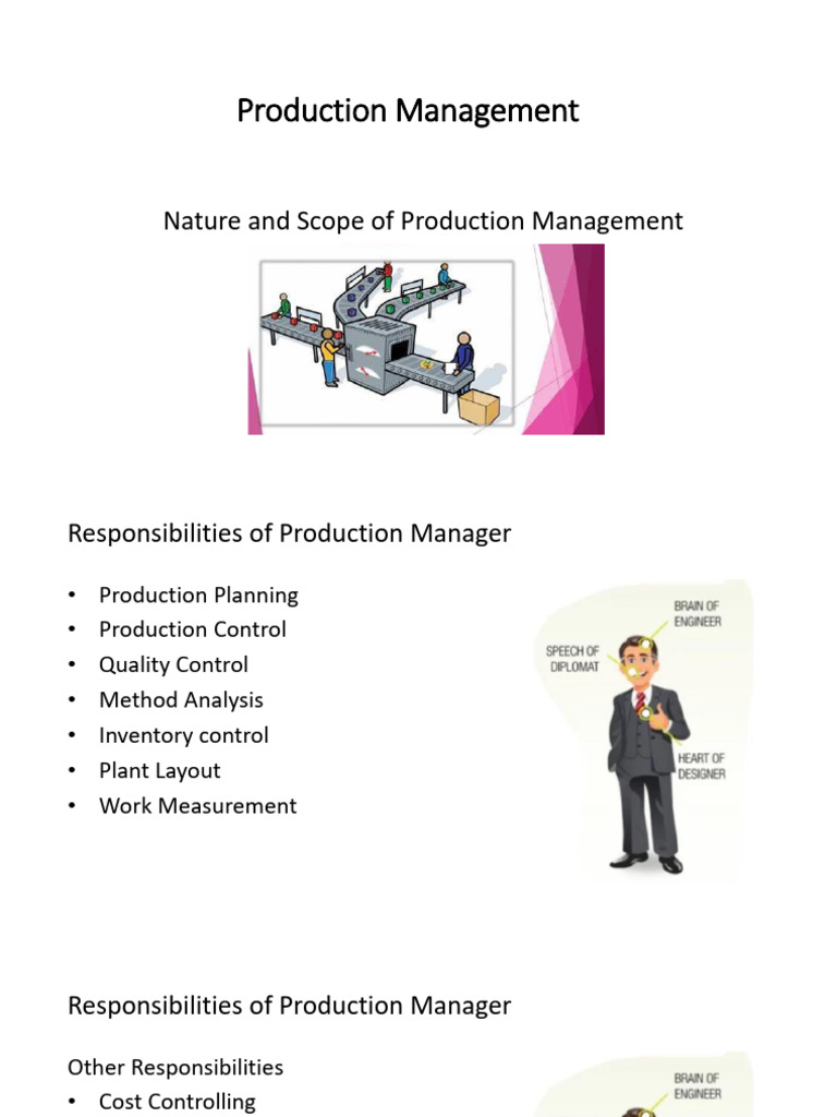 Nature and Scope of Production Management | PDF | Inventory | Cost Of ...