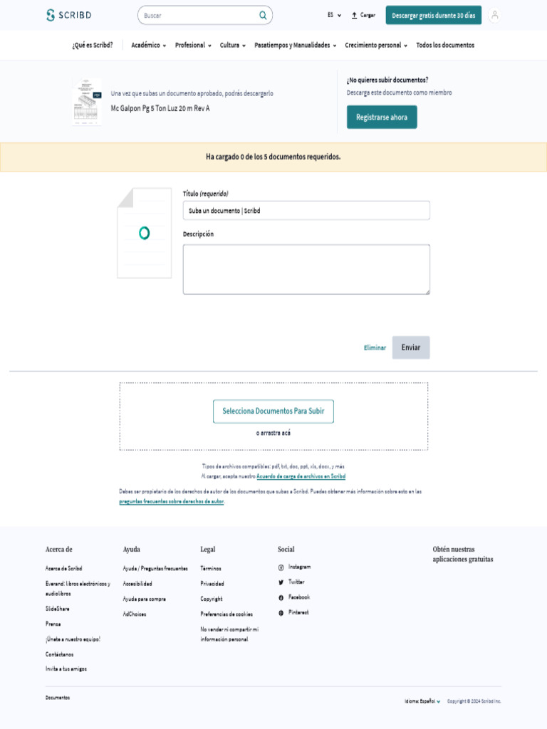 Suba un documento | Scribd0 | PDF | Scribd