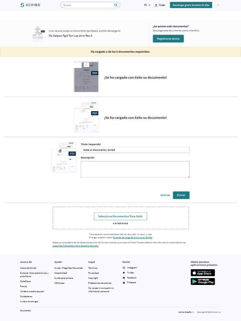 Suba un documento | Scribd0 | PDF | Scribd